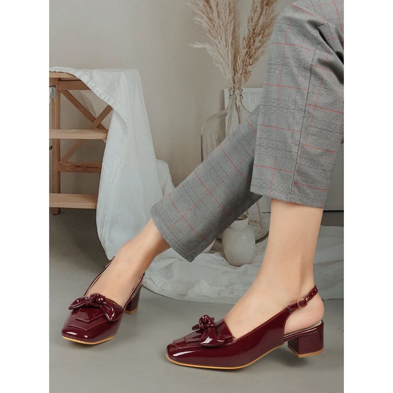 Buy ELLE Red Square Toe Party Wear Pumps Online