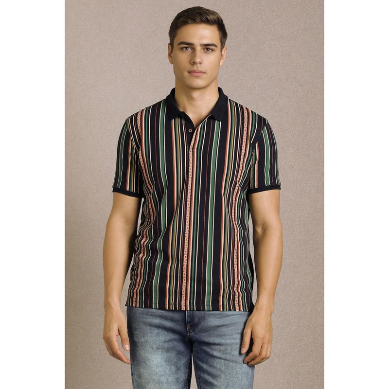 Buy Louis Philippe Men Multi Stripe Polo T-shirt Online