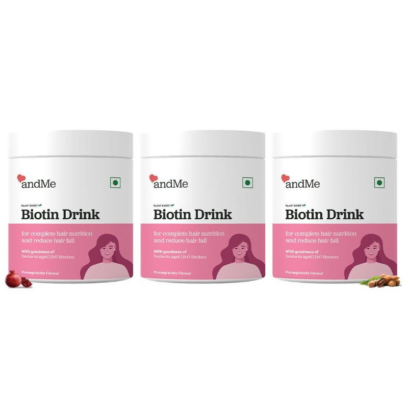 Buy andMe Plant Based Biotin Supplement - Pomegranate Flavour - Pack of ...