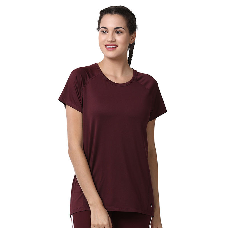 Enamor E063 Athleisure Active Tee - Maroon (XS) - E063: Buy Enamor E063 ...