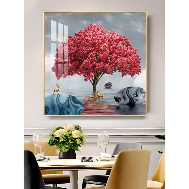 Buy The Next Decor Rosy Bloom Tree Glass Finish Square Wall Art Online