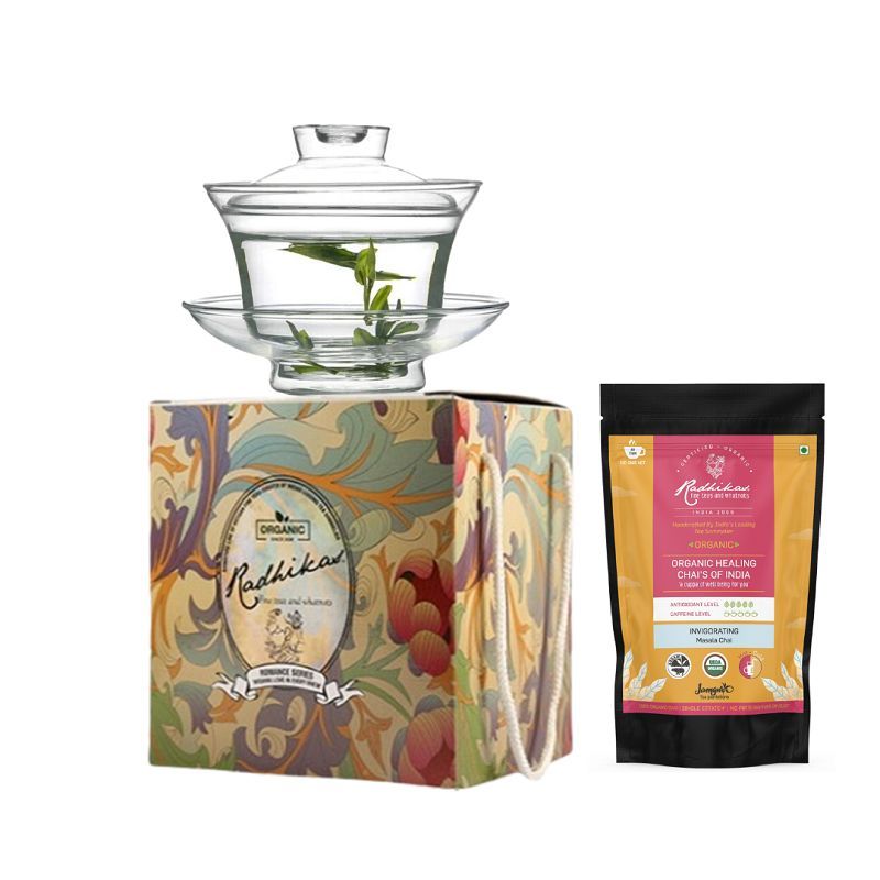 Buy Radhikas Glass Gaiwan and Assam Masala Tea Gift Box Online