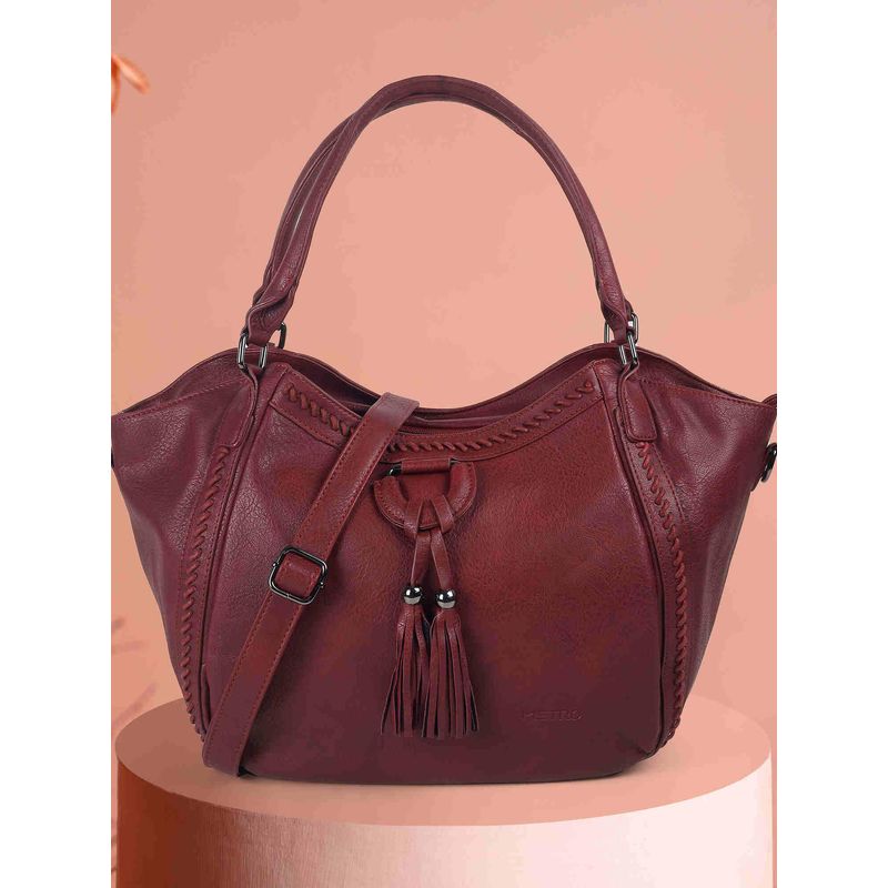Buy Metro Women Maroon Handbag with Detachable Strap Online