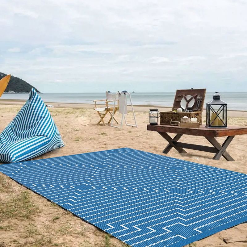 HomeTown Fiesta Multi Purpose Outdoor Mat (Chatai) 120X180 cm in Navy ...