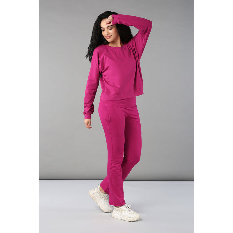 Buy Tuna London Womens Dark Pink Tracksuit (Set of 2) Online