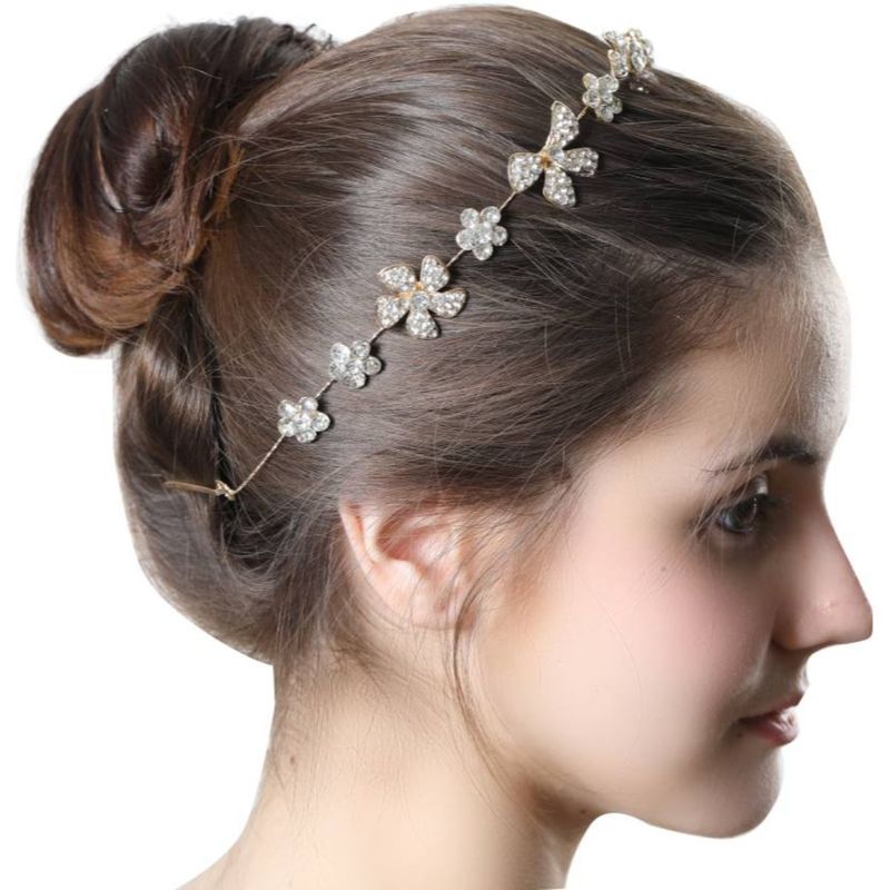 Buy Priyaasi Gold-Plated Stones Studded Floral Inspired Hair Accessory ...