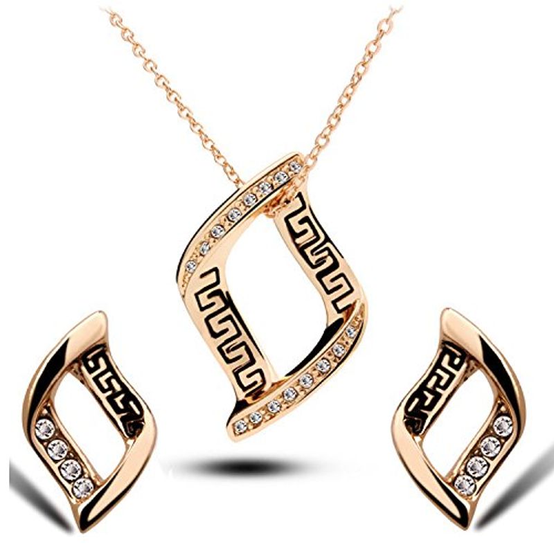 Youbella Jewellery Ancient Style Rose Gold Plated Necklace Set With ...