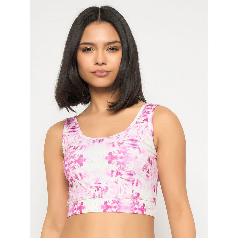 Buy Clovia Polyester Spandex Printed Padded Full Cup Wire Free Sports ...