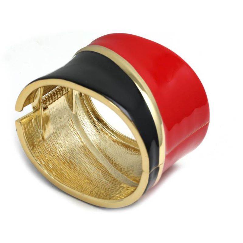 Buy Prita Gold Plated Kada Bracelet In Black And Red Color Online