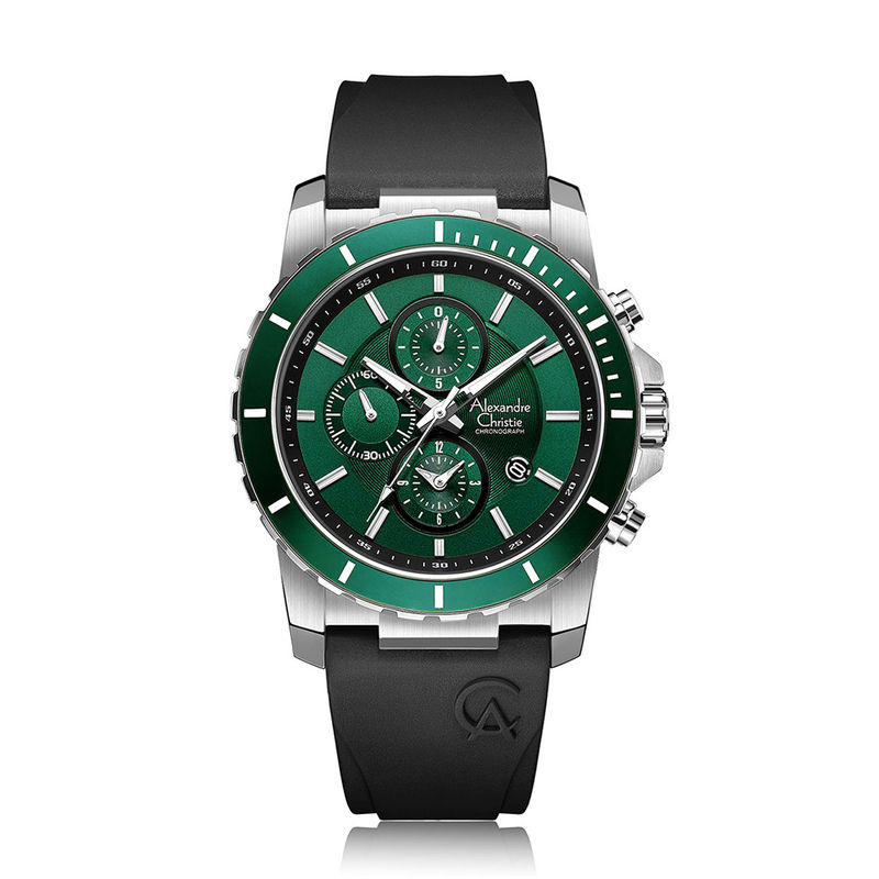 Buy Alexandre Christie Ac 6141 Mcr Sleek Green Black Chronograph Watch ...