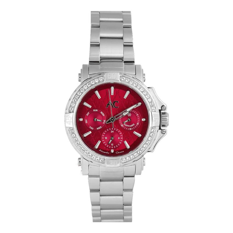 Buy Alexandre Christie Ac 9205 Bfb Silver Red Watch for Women (M) Online