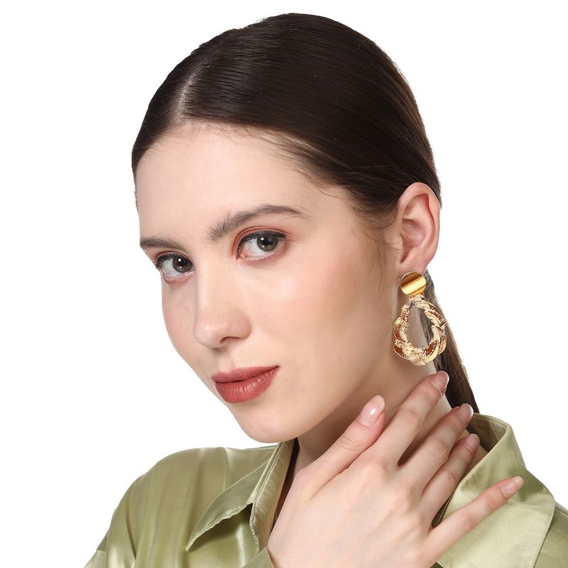 Anika's Creations Contemporary Hammered Gold Disc Festive Dangler ...