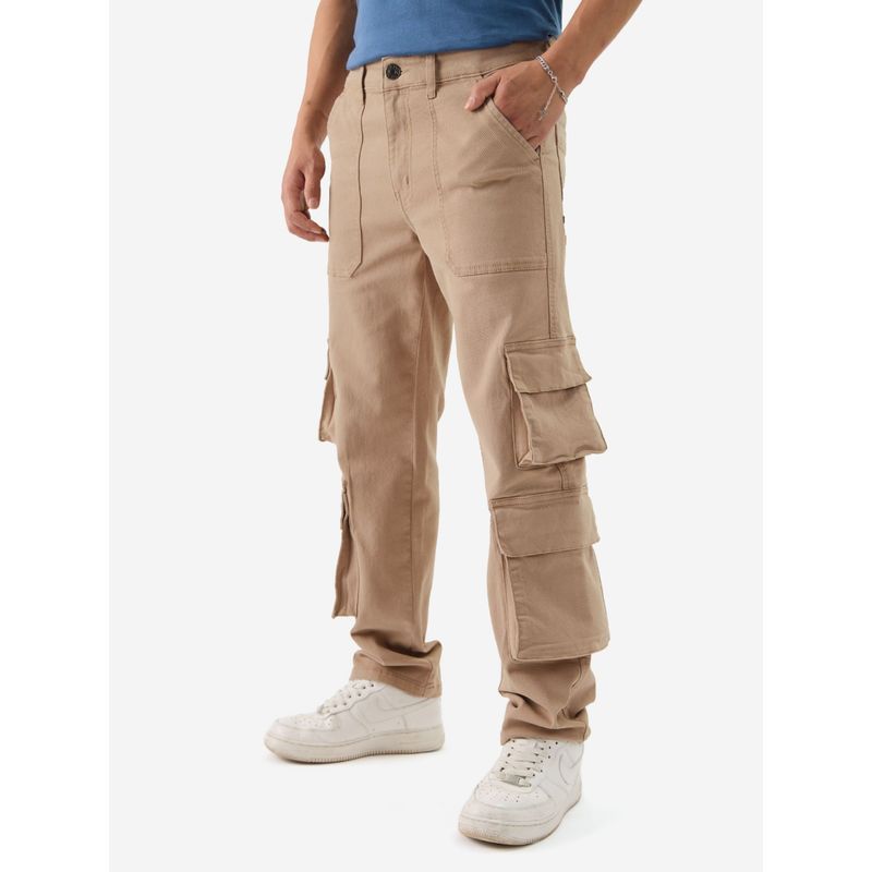 Buy The Souled Store Solids: Oak Buff Men Cargo Jeans Online