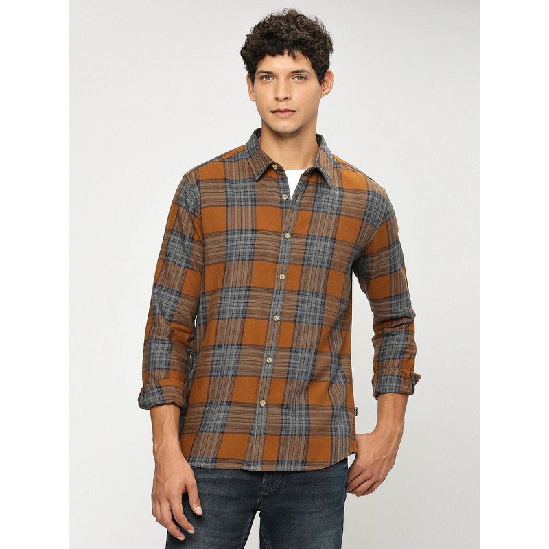 Buy Pepe Jeans Brown Checked Full Sleeves Shirt Online