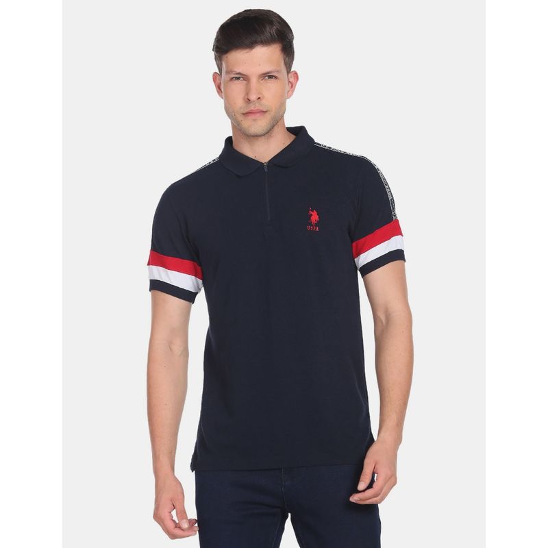 Buy U.S. POLO ASSN. Zipper Placket Cotton Polo T-shirt Online