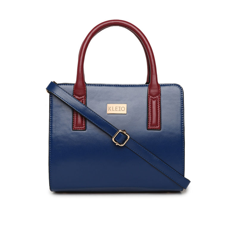 Buy KLEIO Royal Blue Cherry Solid Faux Leather Handbags Online