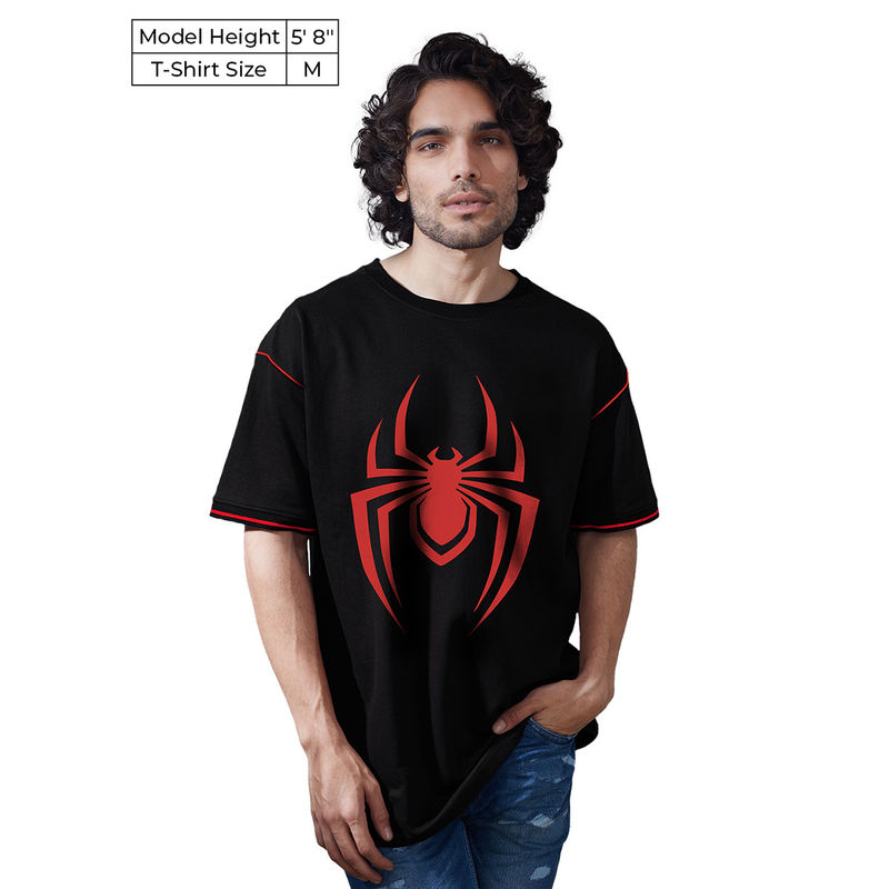 Buy The Souled Store Official Marvel Spiderman Logo Oversized T-shirt ...