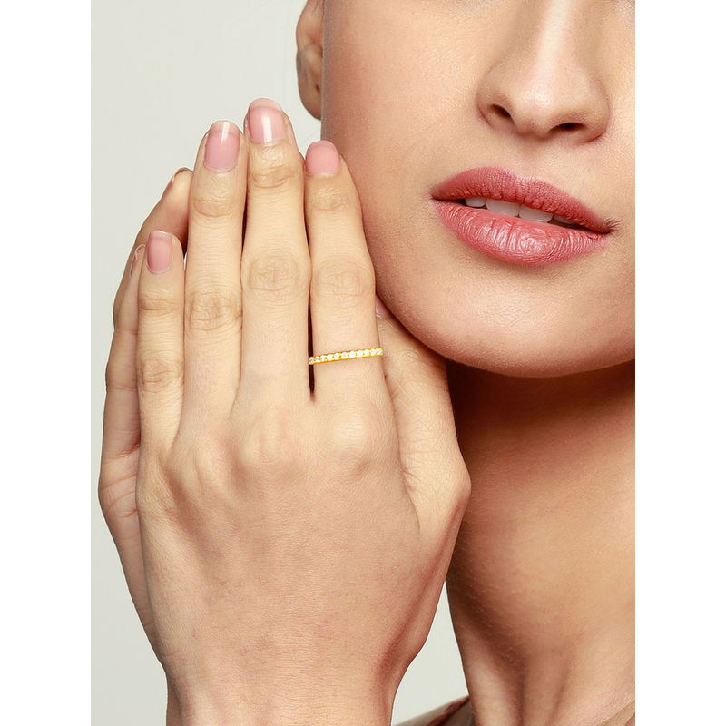 Buy GIVA Sterling Silver Golden Surrounded By Sparkles Ring Online