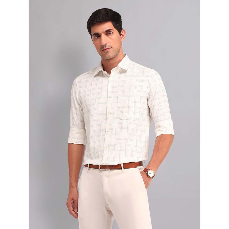 Buy AD By Arvind Regular Fit Checked Twill Shirt Online