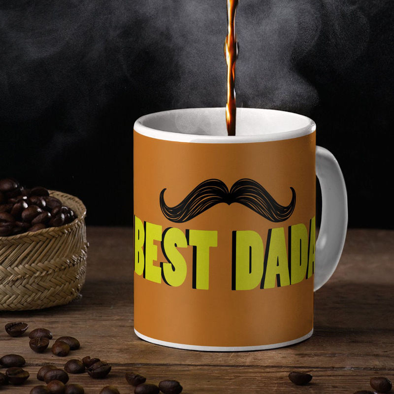 Buy Indigifts Best Dada Quote Retro Style Orange Coffee Mug 325ml Online