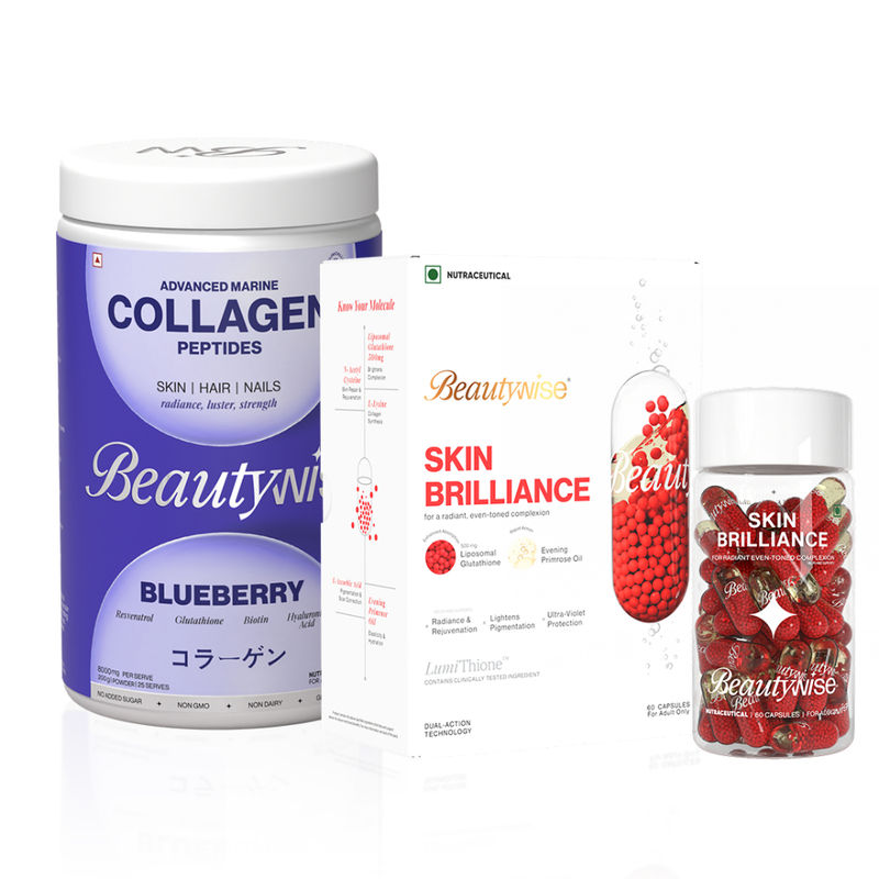 Buy Beautywise Marine Collagen Pepties (Blueberry) + Dual Action Skin ...