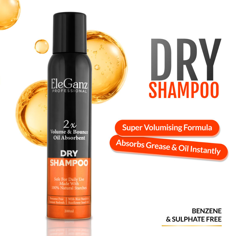 Buy Eleganz Professional Dry Shampoo Adds 2X Volume & Bounce With Corn ...