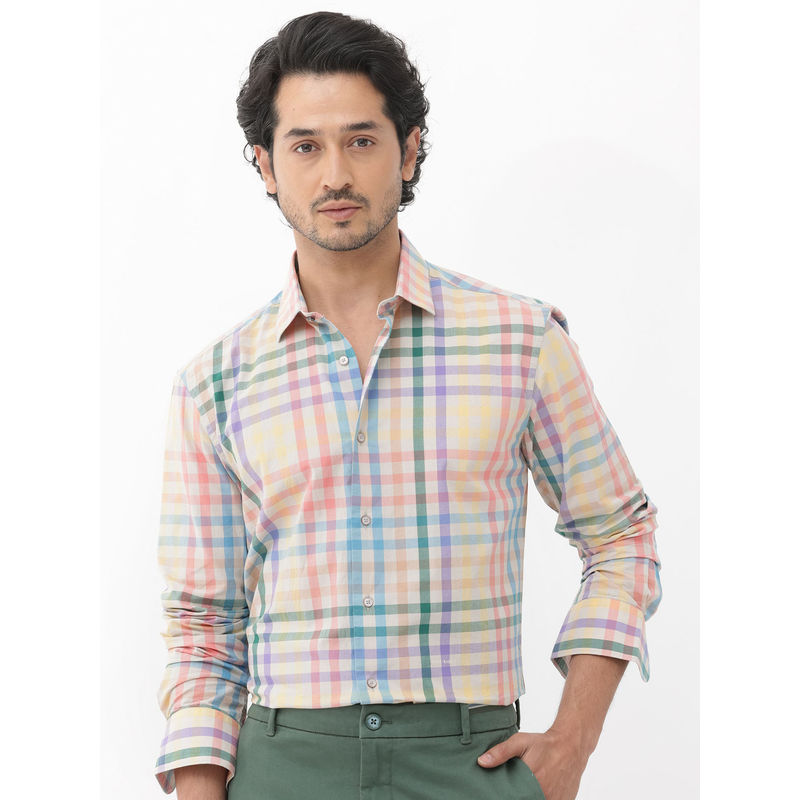 Buy Rare Rabbit Men Multi-Color Checks Casual Shirt Online