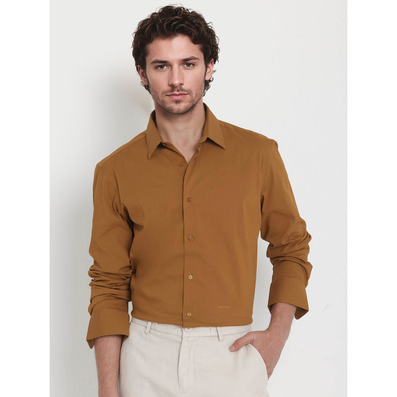 Buy Rare Rabbit Men Mustard Solid Casual Shirt Online