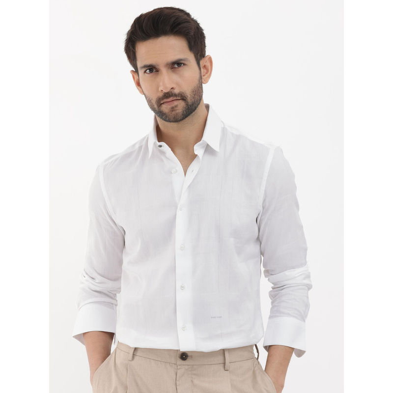 Buy Rare Rabbit Men White Solid Casual Shirt Online