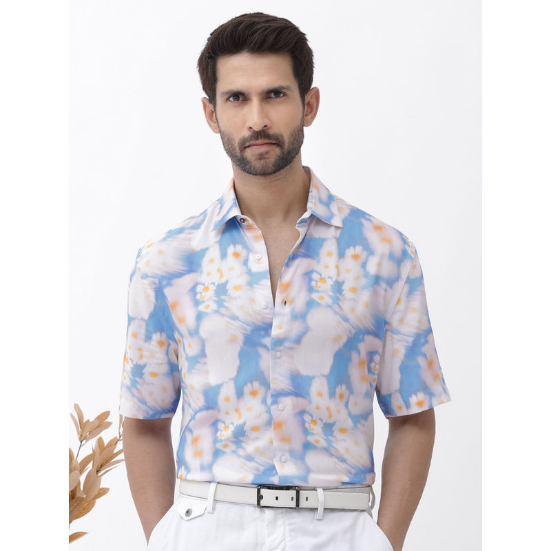 Buy Rare Rabbit Men Blue Floral Casual Shirt Online