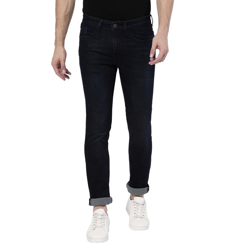 Buy AD By Arvind Solid Blue Mid Rise Men Jeans Online