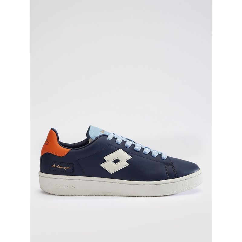 Buy LOTTO Autograph OG Navy Blue Leather Sneakers for Women Online