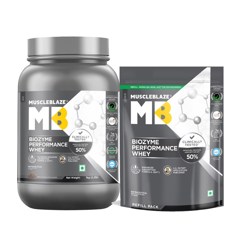 Buy MuscleBlaze Biozyme Performance Whey Protein - Rich Chocolate With ...
