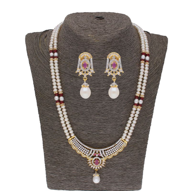 Buy Sri Jagdamba Pearls Spectacular Pearl Necklace Set Online