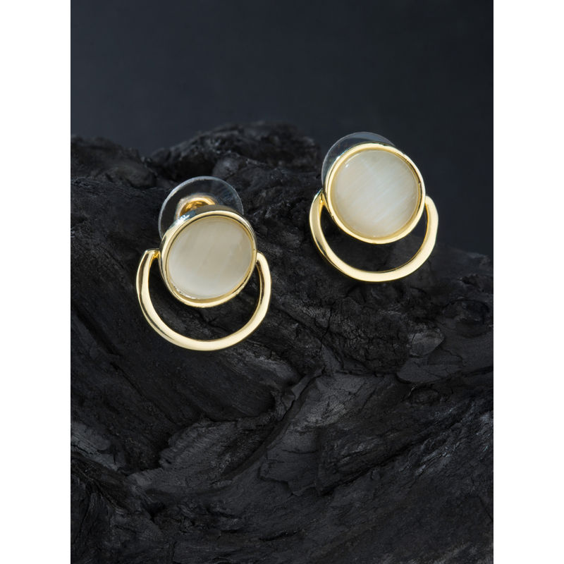 E2O Gold Plated Circular Stud Earring: Buy E2O Gold Plated Circular Stud Earring Online at Best ...