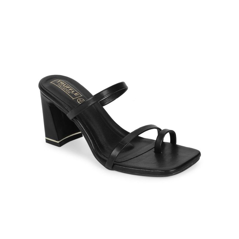 Buy Truffle Collection Black Solid Heels Online