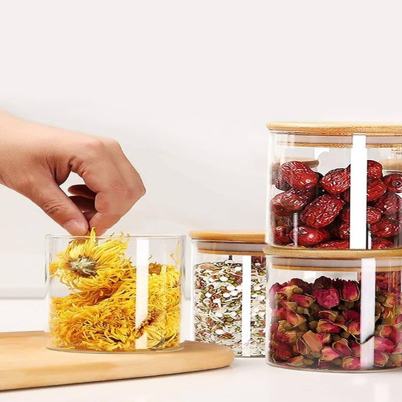 Buy Mason Home Glass Airtight Storage Container With Wooden Lid - Small ...