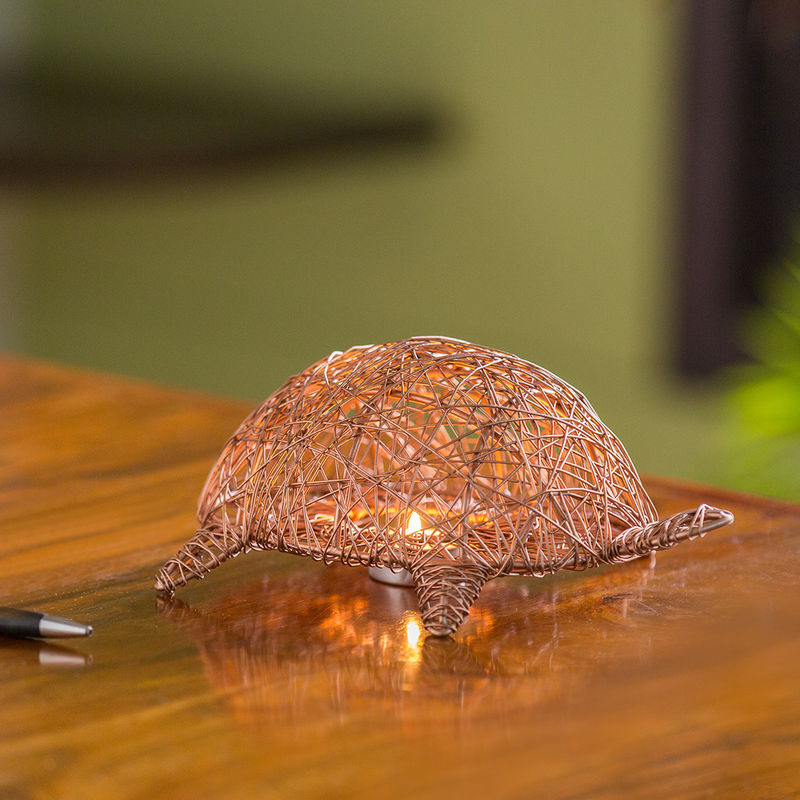 ExclusiveLane The Turtle Mesh' Handwoven Showpiece & Table Tea-Light ...