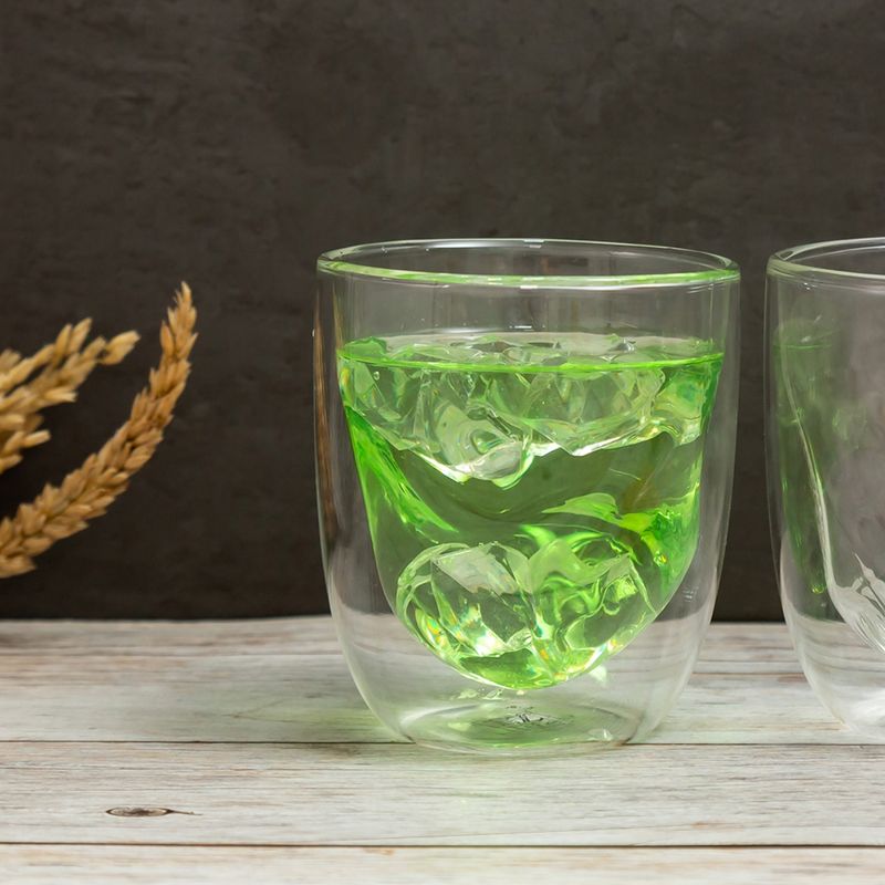 Buy EZ Life Borosilicate Double Wall Twisty Glass Transparent - 200 ml ...