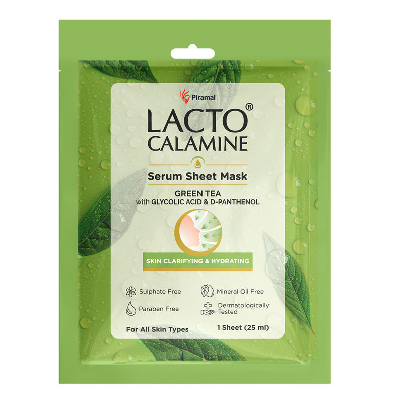 Buy Lacto Calamine Green Tea Face Sheet Mask for Hydration, Calm ...