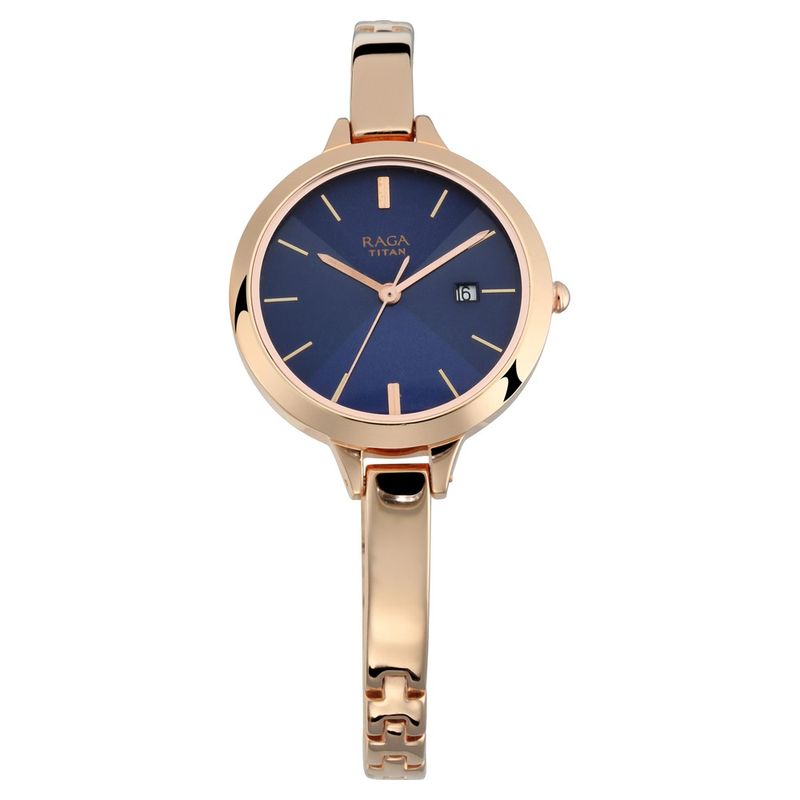 Buy Titan Raga Blue Dial Metal Strap Watch Online