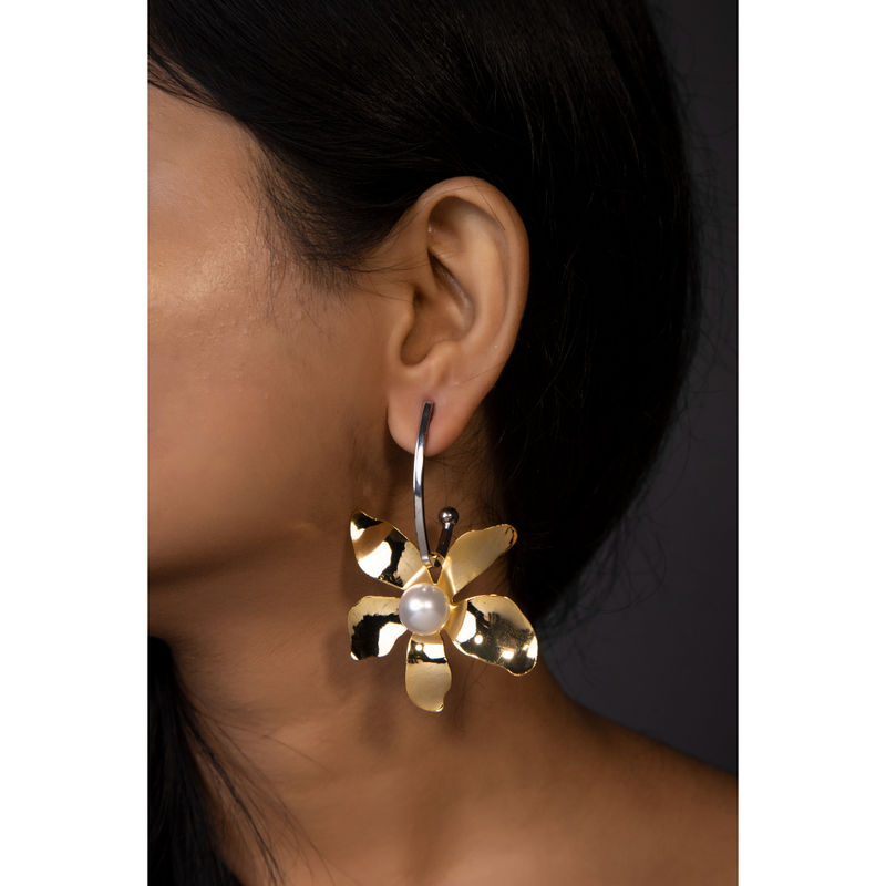 Buy BEAUTY SPOT JEWELLERY Gold Pearl Danglers Online