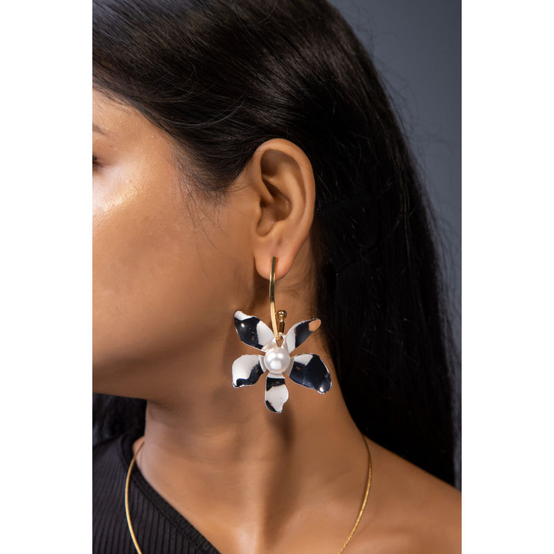 Buy BEAUTY SPOT JEWELLERY Silver Pearl Danglers Online