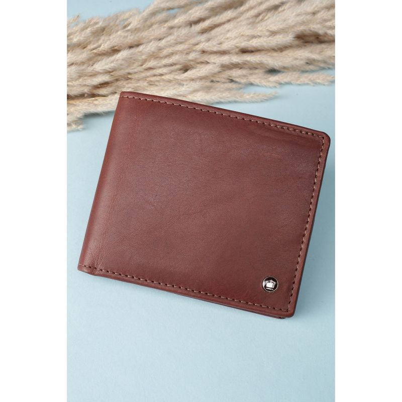 Buy Louis Philippe Men Brown Solid Genuine Leather Wallet Online