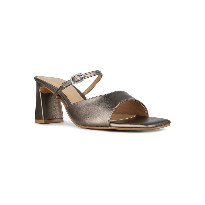 Buy Inc.5 Women Pewter Grey Party Wear Solid Square Toe Block Heel ...