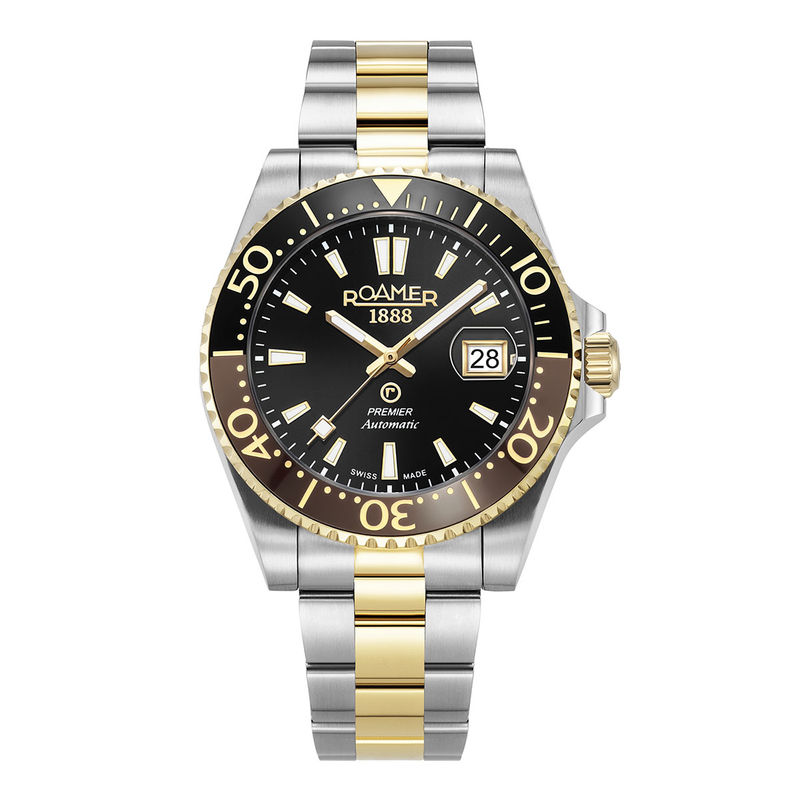 Buy Roamer Premier Mechanical Automatic Black Sunray Round Dial Mens ...