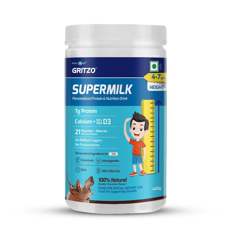 Buy Gritzo Supermilk Height High Protein For Kids - Natural Double ...