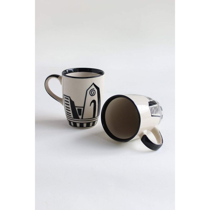 Buy Freedom Tree Mumbai City Hand Painted Ceramic Coffee Mug Set of 2 ...