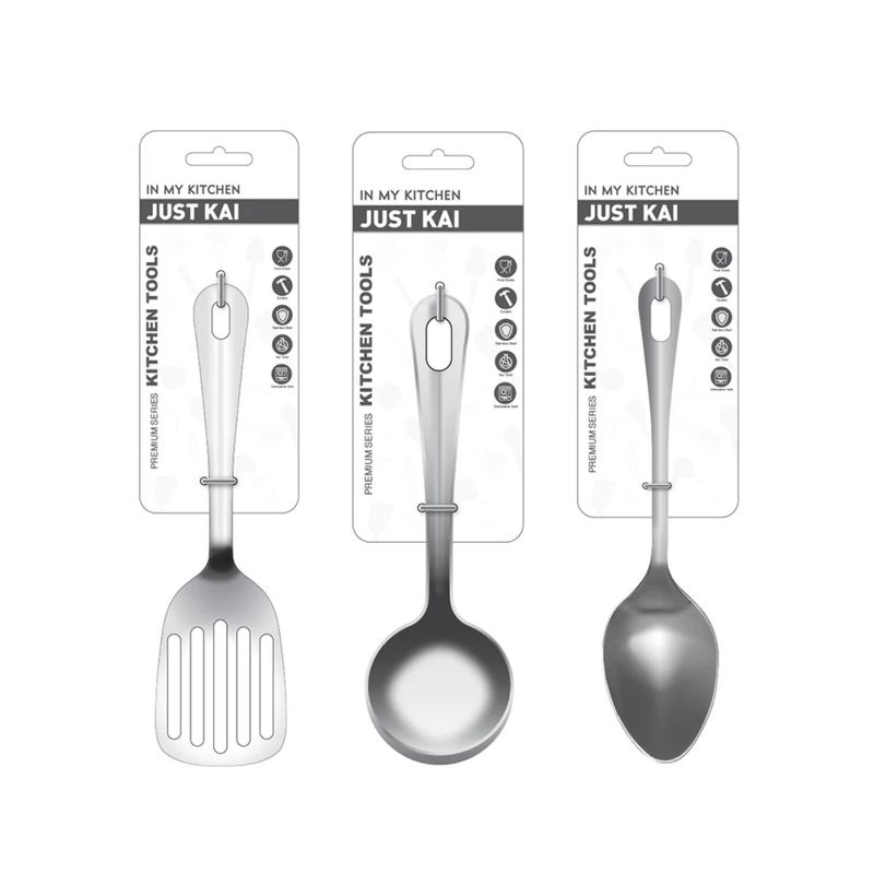 Buy Kai India Turner Slotted, Ladle & Basting Spoon Solid Kitchen Tool ...