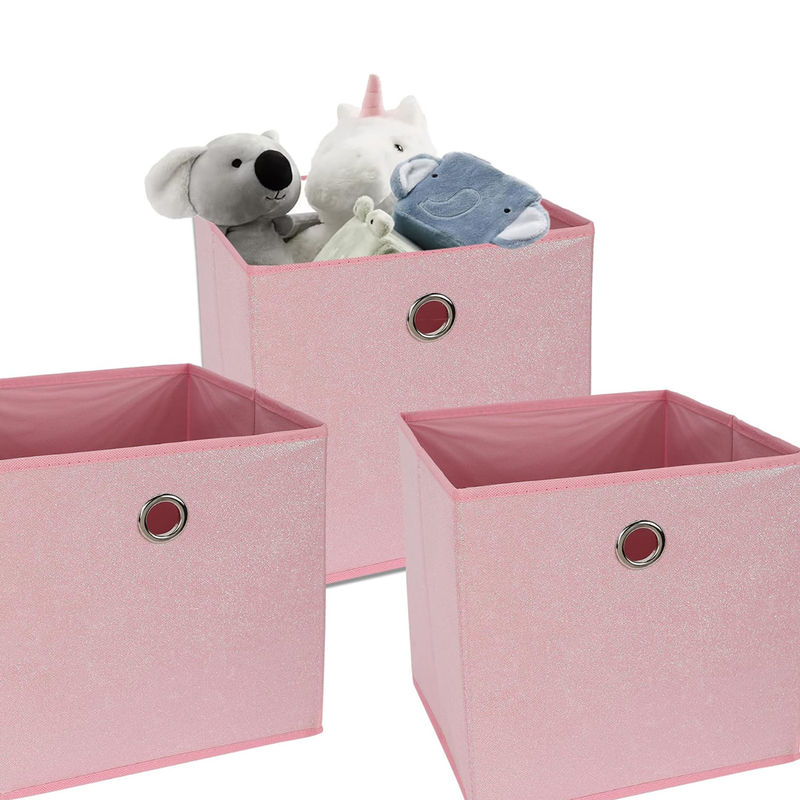 Buy Anko Foldable Storage Box, Set Of 3, Pink Online